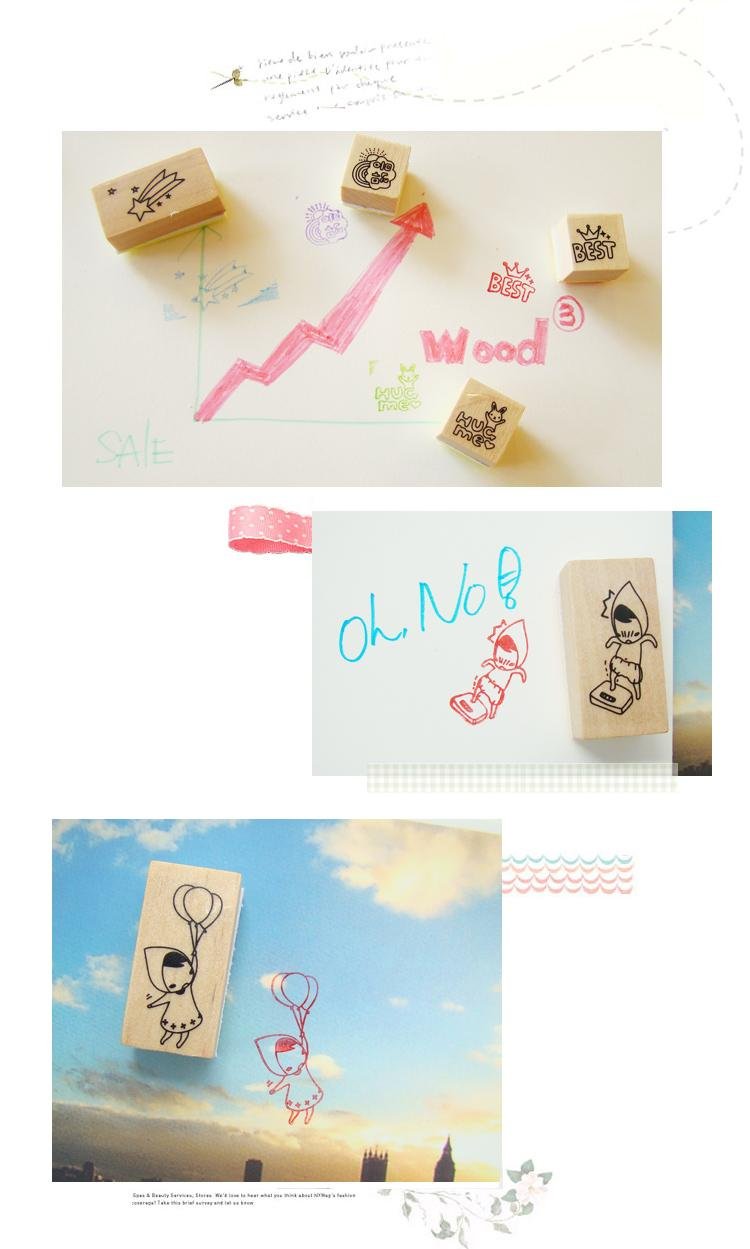 Korean Diy Wooden Stamp Set - Yellow on Luulla