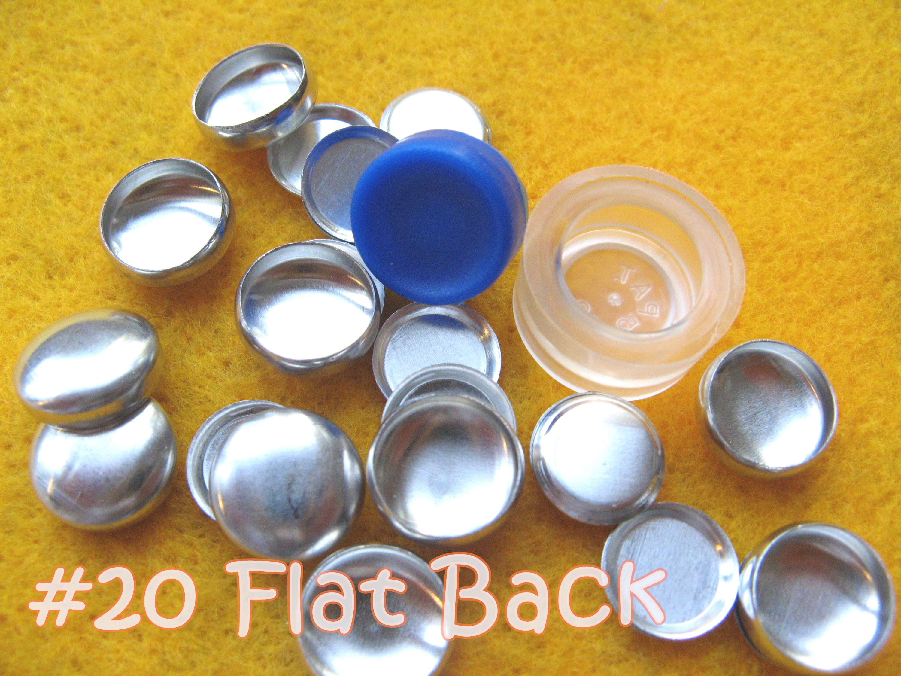 Covered Button Kit Flat Backs - 1/2 Inch - Size 20 on Luulla
