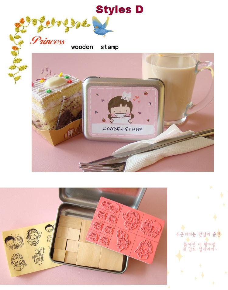 Korean Diy Wooden Stamp Set - Pink on Luulla